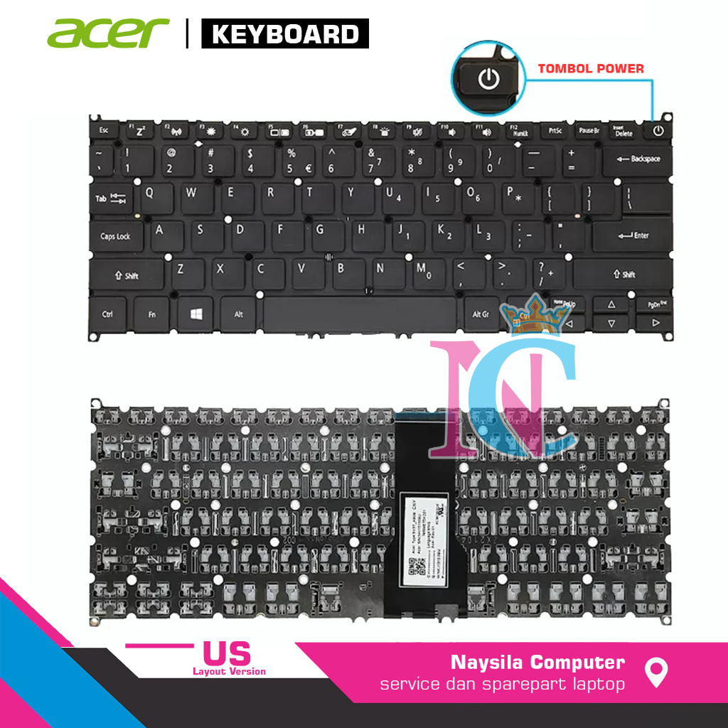 Jual Keyboard Laptop Acer Swift 1 SF114-32 Swift 3 SF314-41 SF314-54 ...