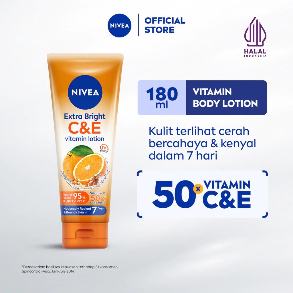Jual Nivea Body Serum Extra Bright C&E 180ml dengan 50X Vitamin C&E | Shopee Indonesia