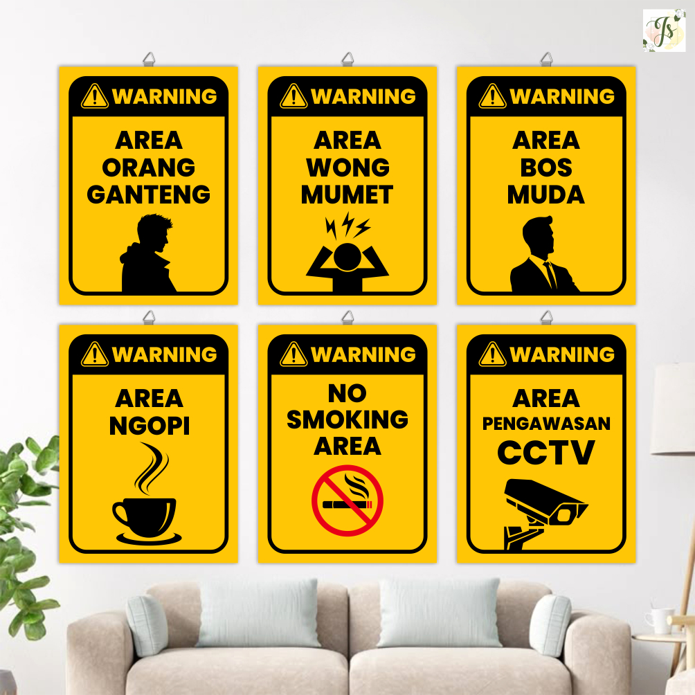 Jual Hiasan Dinding Warning / Peringatan Redesign Walldecor ( Ukuran ...
