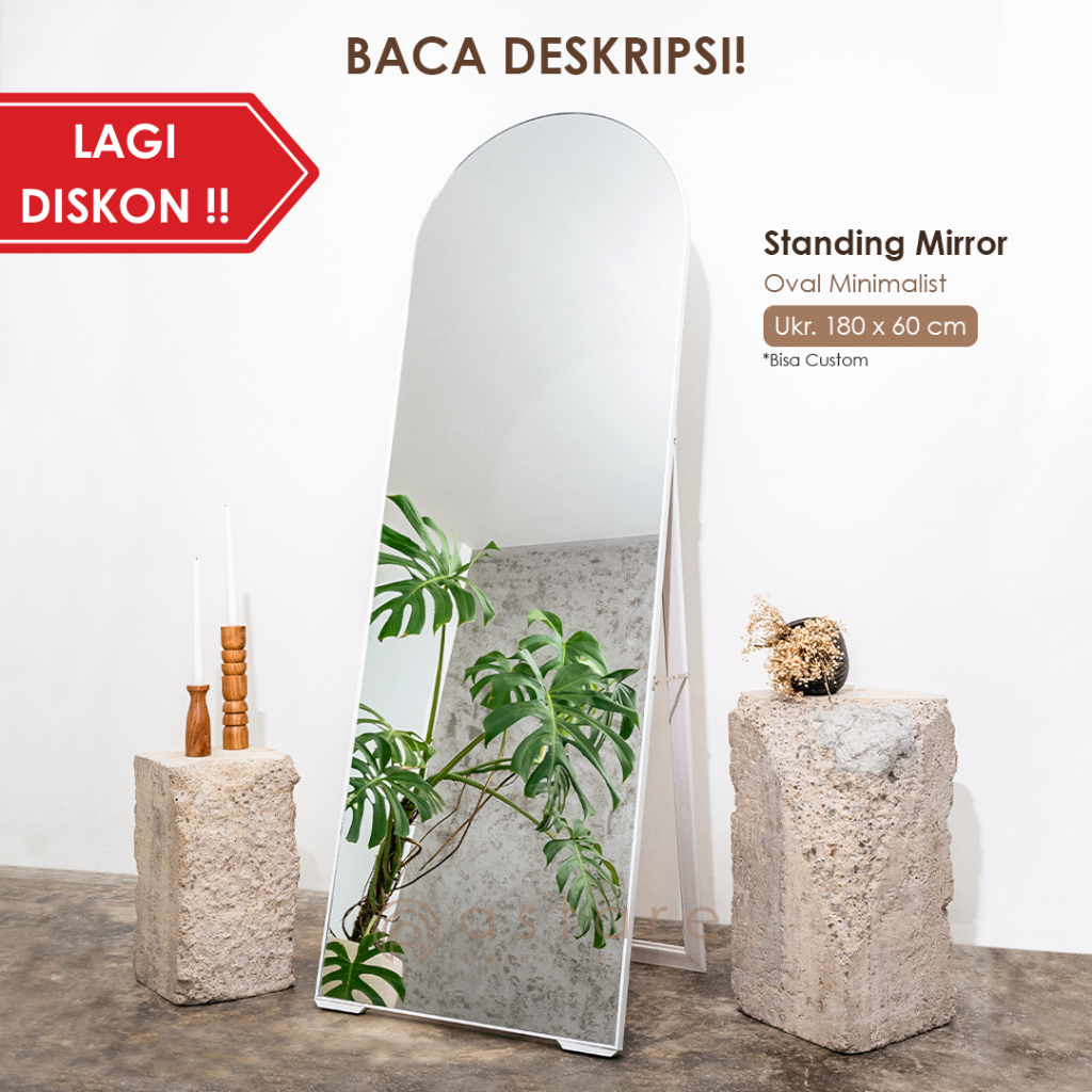 Jual Astare - Kaca Cermin Standing Mirror Aestethic Oval Minimalis ...