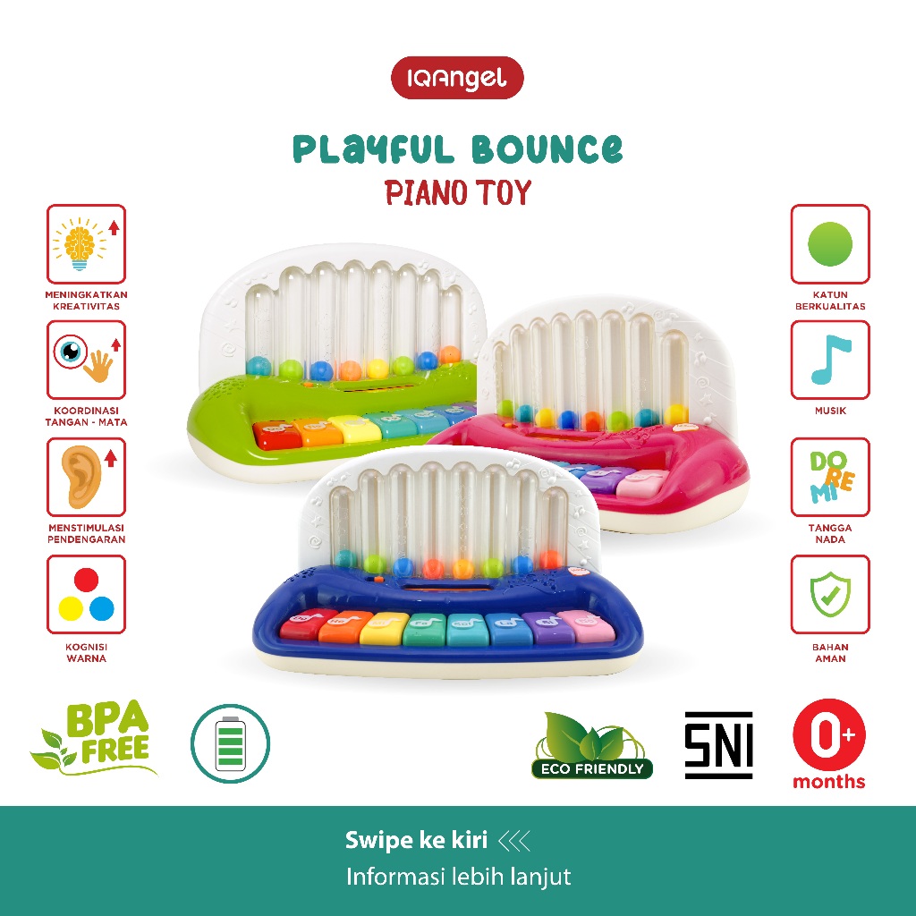 Jual IQAngel - Playful Bounce Piano Toy / Mainan Edukasi Musik Bayi dan ...
