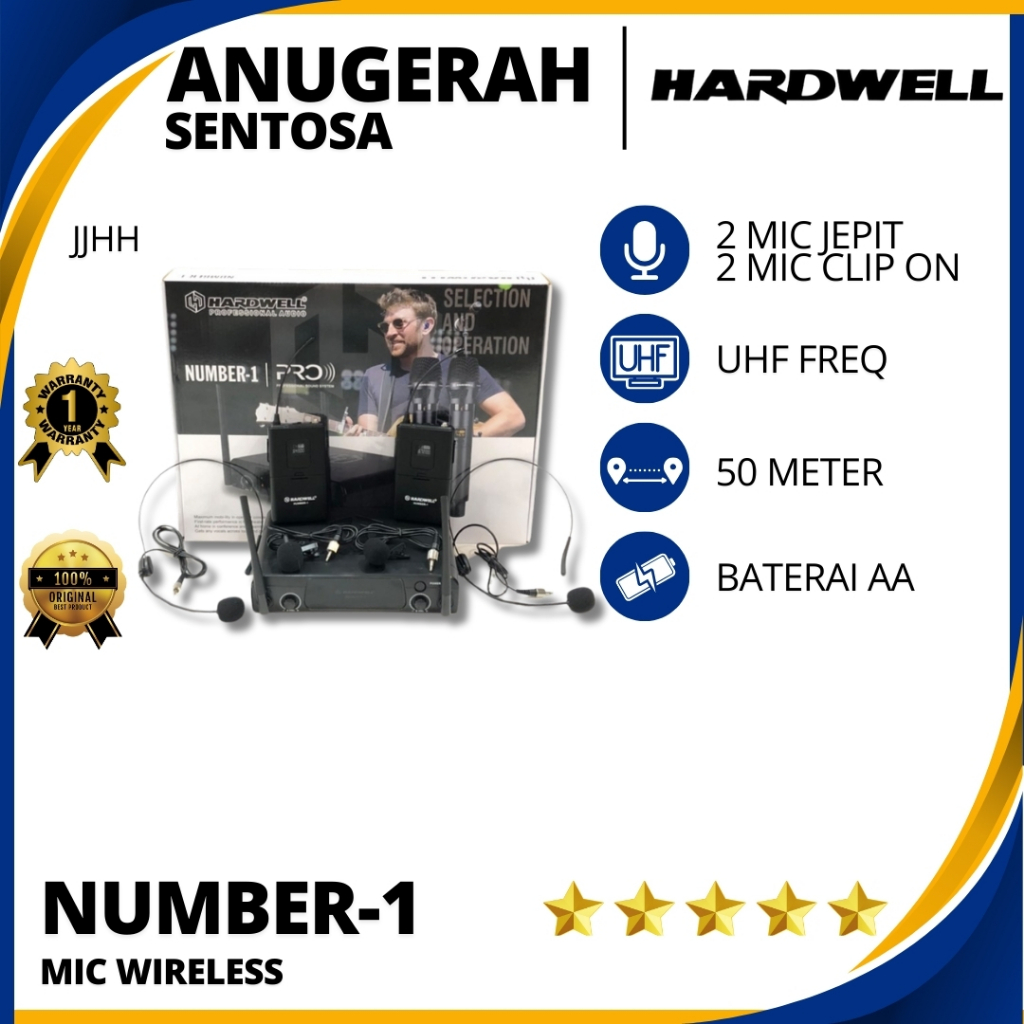 Jual Mic Wireless Hardwell X1 JJHH (Isi 2 Mic Headset dan 2 Mic Jepit ...