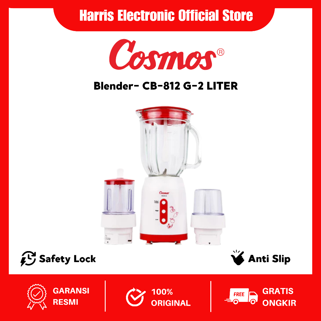 Jual Cosmos Blender CB 812 G 3 in 1 Blender Goblet Kaca Cosmos Blenz ...
