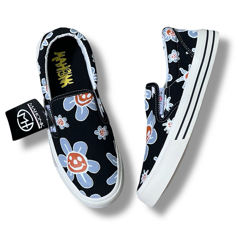Jual SEPATU MAHONK - Slip on New Rambanan Black Pria Wanita Ootd Masa ...