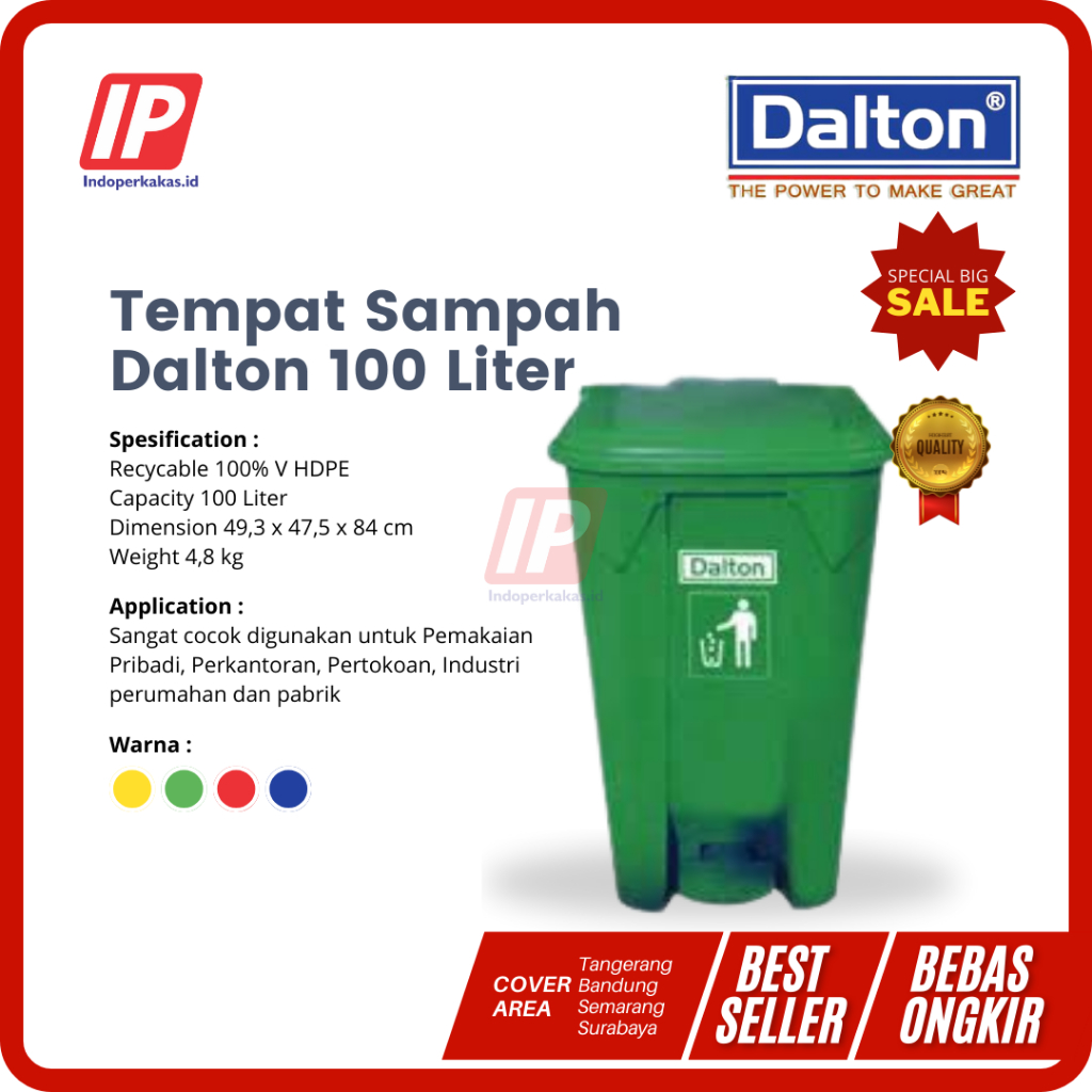 Jual Dalton Dustbin Tempat Sampah Plastik HDPE 100 Liter | Shopee Indonesia