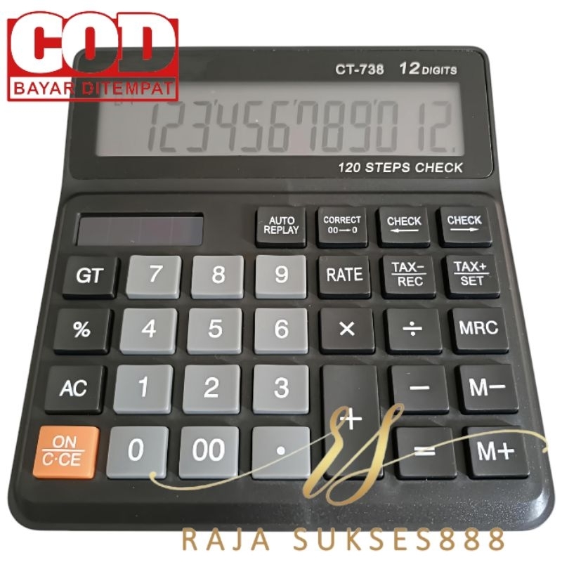 Jual Calculator Kalkulator Hitam SDC 738 Kalkulator 738 12 digit ...