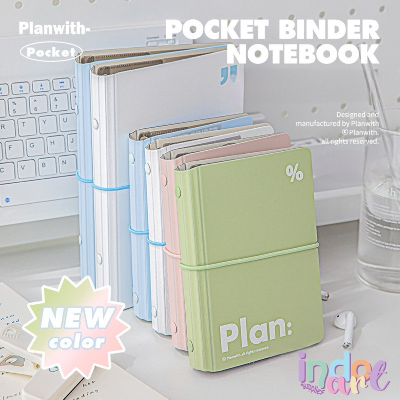 Jual (IAS) PlanWith Note Book Journal Book Notebook Buku Pocket Binder Plain Grid Pastel A7 A6 ...