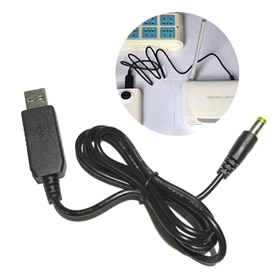 Jual KABEL VALINS Kabel Modem Router ke power bank USB 5v to DC 12V ...