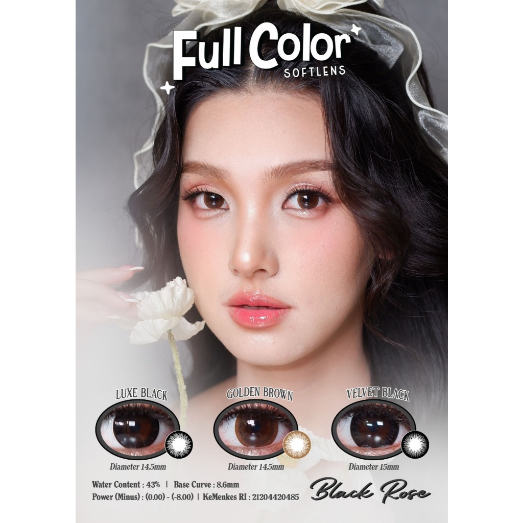 Jual [0.00 s/d -6.00] FULL COLOR SOFTLENS BLACK ROSE NORMAL & MINUS By ...