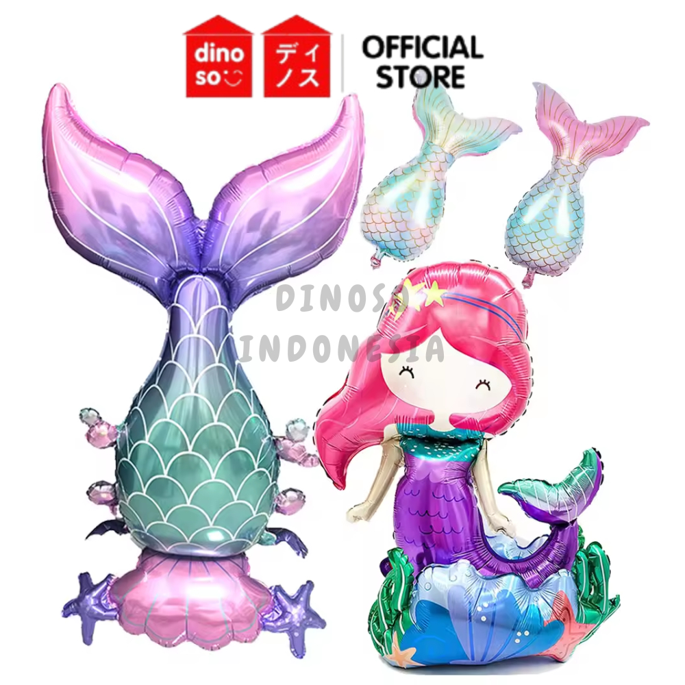 Jual DINOSO Balon Foil Tema Putri Duyung Besar Jumbo Balon Foil Di ...