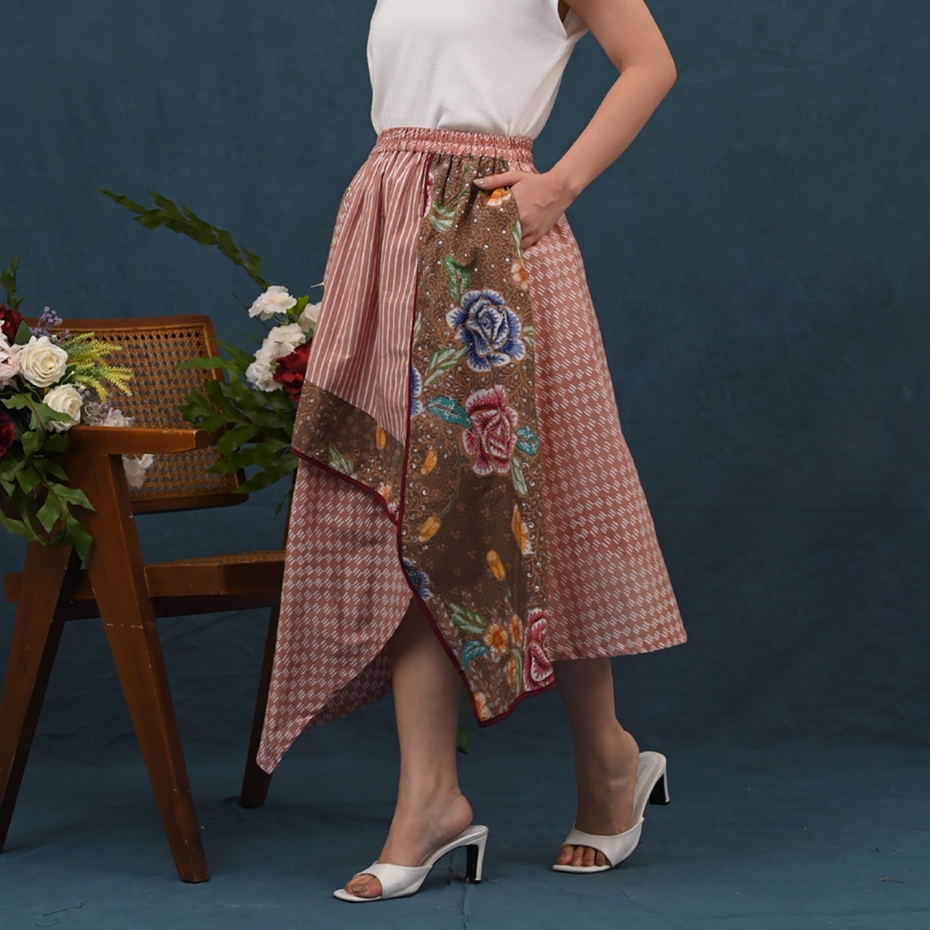 Jual NONA RARA - Vini Skirt Encim P0409, Rok kasual batik wanita modern ...