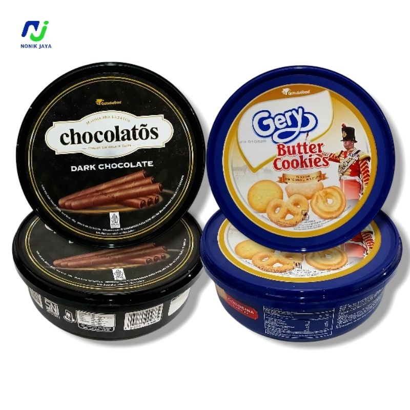 Jual PAKET LEBARAN GARUDA FOOD 2 PCS ( Gery Butter Cookies 225g Kaleng & Chocolatos Dark ...