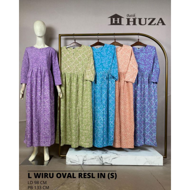 Jual (Ld 98) Batik Huza Long Dress Sleting Busui Friendly Premium ...