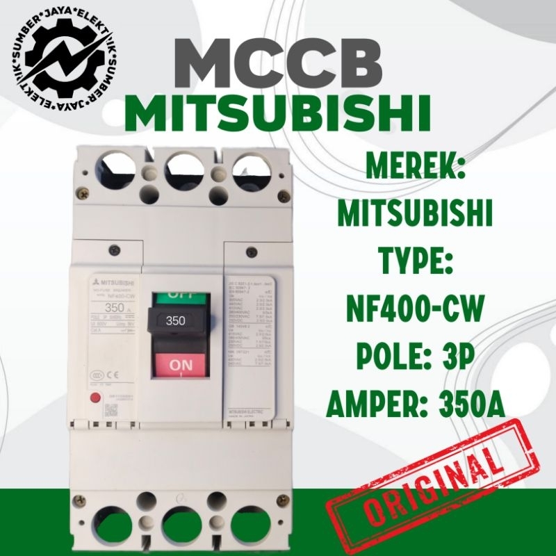 Jual MCCB BREAKER MITSUBISHI NF400-CW 3P 350A SECOND ORIGINAL DIJAMIN NORMAL | Shopee Indonesia