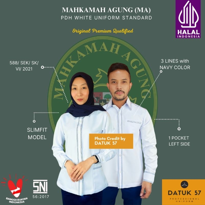 Jual [ATASAN] Datuk 57 Premium : Seragam Baju MA Kemeja PDH Mahkamah ...