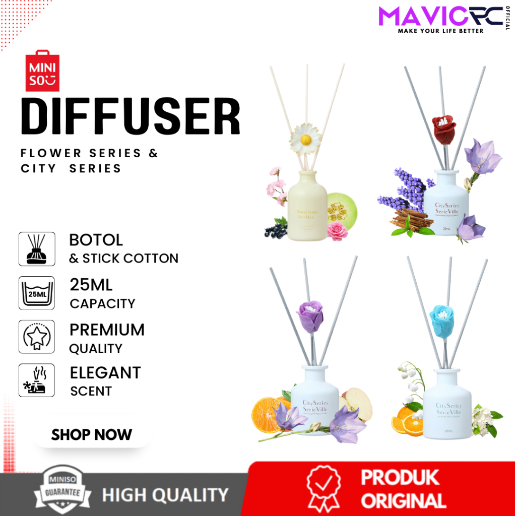 Jual MINISO Reed Diffuser Vanilla Pengharum Ruangan Aromaterapi Mewah ...