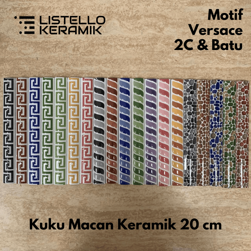 Jual Lis keramik kuku macan keramik motif versace, 2c, batu 20 cm ...