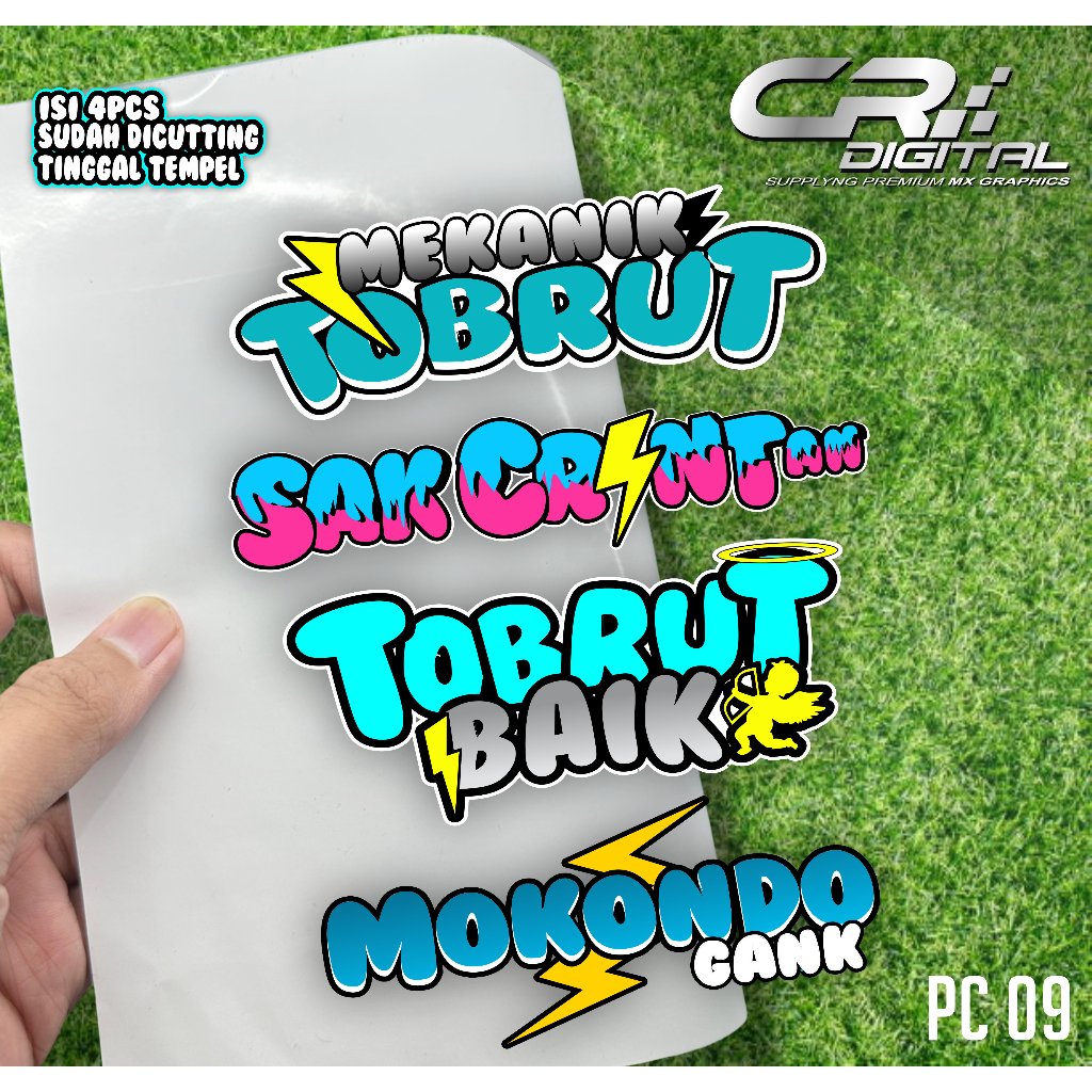 Jual Sticker isi 3pcs Udah Di potong Sticker MOKONDO GANK , MEKANIK SAK ...