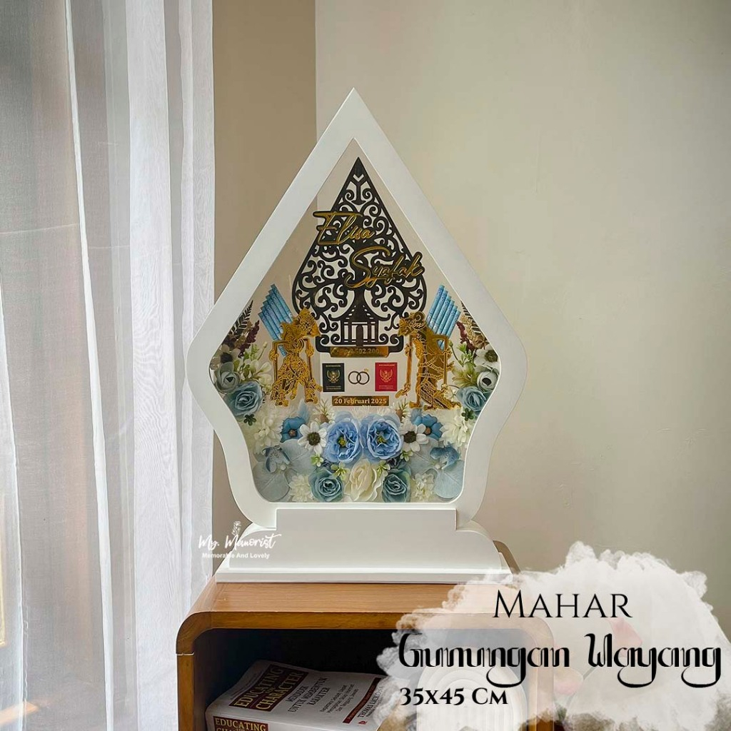 Jual Mahar Gunungan Aksara Frame Kayu Size 30x40 Cm Paket Frame Lampu ...