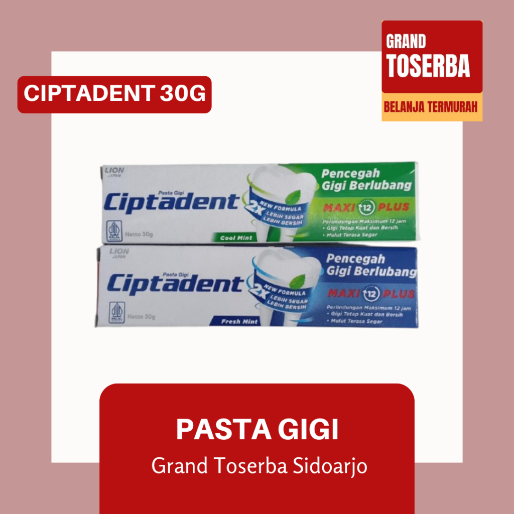 Jual CIPTADENT TOOTHPASTE 30G / PASTA GIGI PENCEGAH GIGI BERLUBANG ...