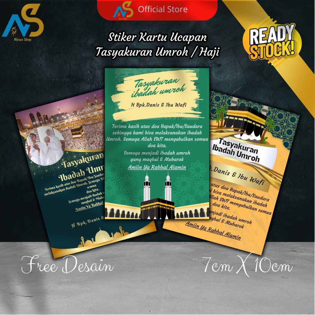 Jual Stiker Tasyakuran Umroh - Haji Untuk Kotak Nasi - Stiker Box ...