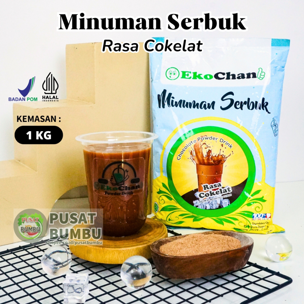 Jual Bubuk Minuman Rasa Coklat 1kg EkoChan / Serbuk Minuman Instan / Powder Drink Chocolate ...