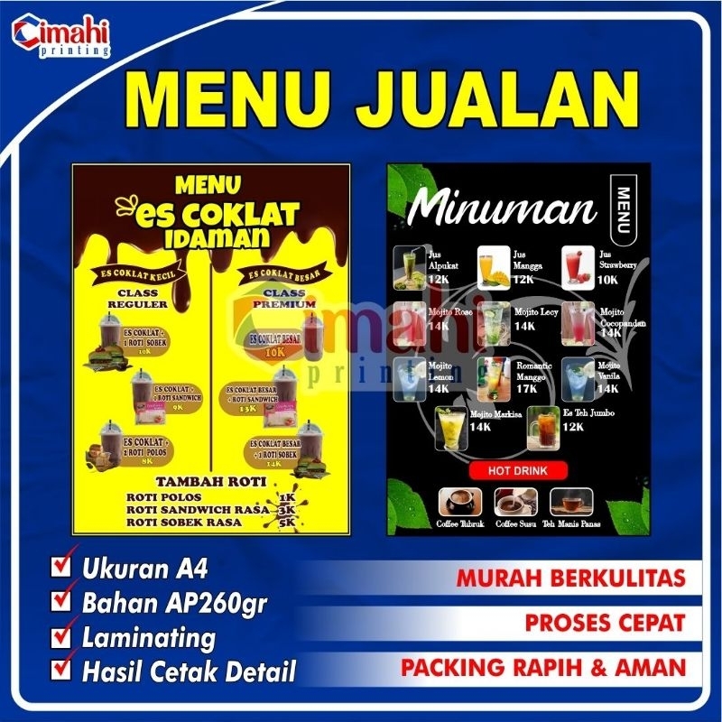 Jual MENU MAKANAN | MENU MINUMAN | MENU JUALAN | MENU CAFE | Shopee ...