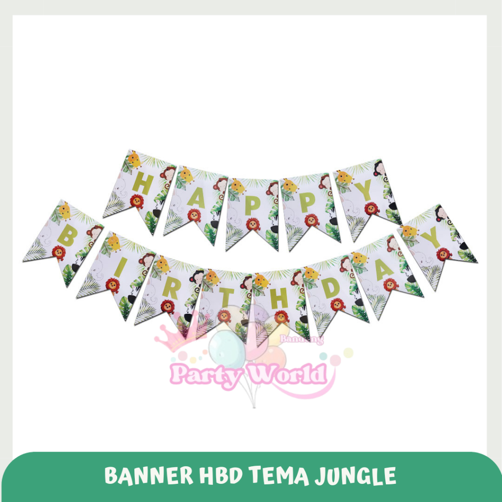 Jual Banner Happy Birthday Tema Hutan / Jungle | Shopee Indonesia