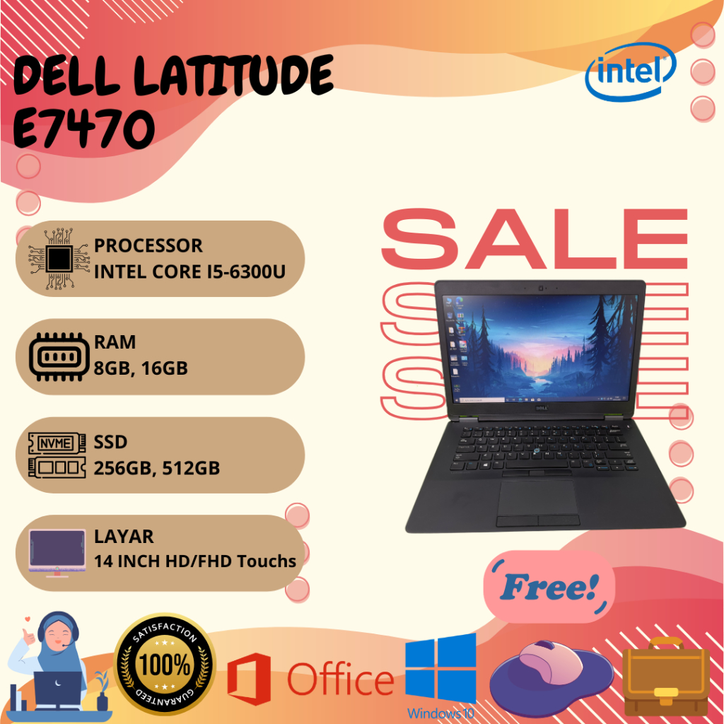 Jual DELL Latitude E7470 Intel Core i5-6Gen HD/FHD Touchs Win 10 ...