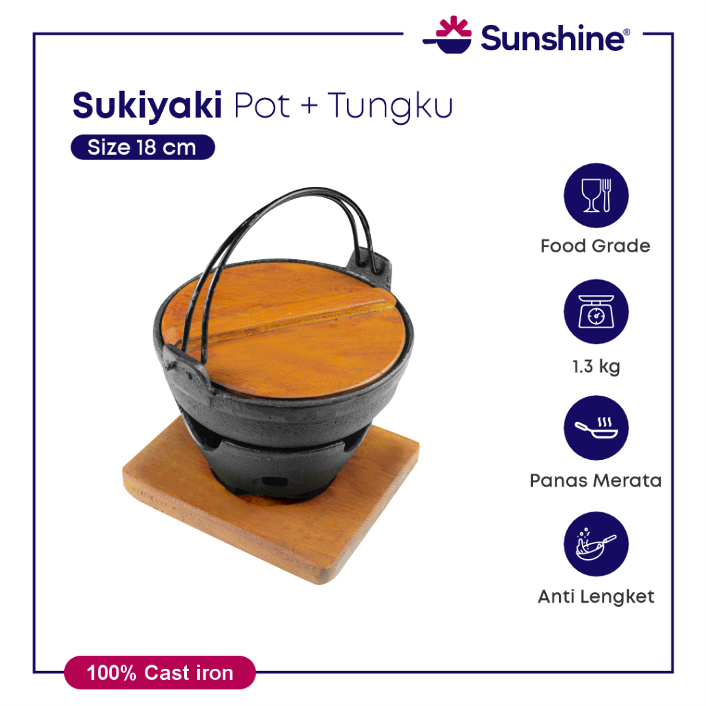 Jual Cast Iron Sukiyaki Pot+Tungku / Sukiyaki 18 cm/ Suki Kuah ...
