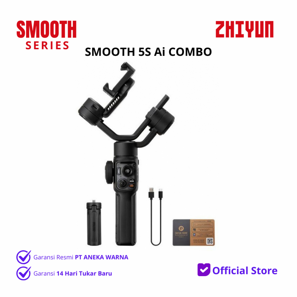 Jual Zhiyun Smooth 5S AI Combo Smartphone Stabilizer Black | Shopee Indonesia