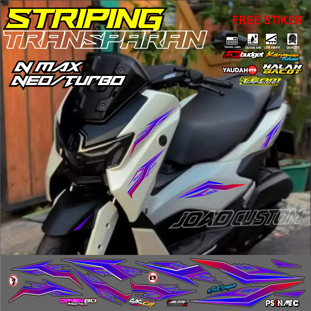 Jual COD STRIPING NMAX NEO TURBO VARIASI WARNA STIKER TRANSAPARAN MOTOR ...