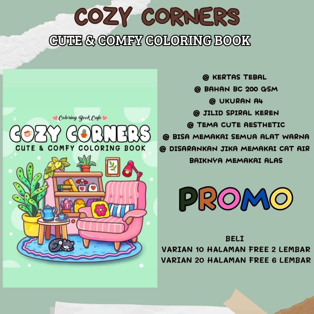 Jual Cozy Corners Cute And Comfy Coloring Book Coco Wyo - Buku Mewarnai ...