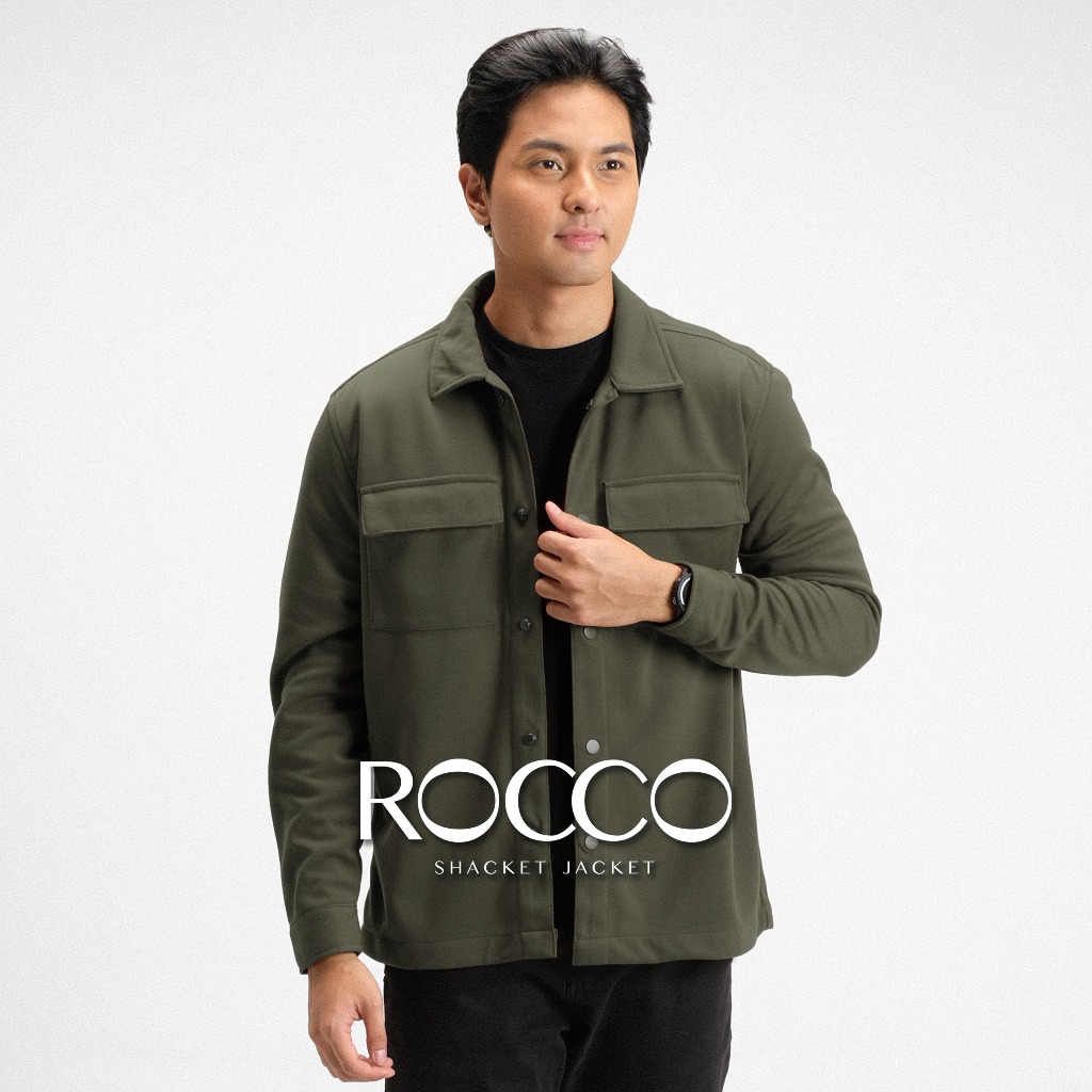 Jual CUTOFF Rocco Shacket Jacket Double Knit Poly Stretch Snap Button ...