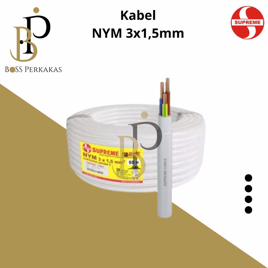 Jual Kabel NYM 3x1,5mm Supreme Per Meter / Supreme NYM 3x1,5mm Per Meter | Shopee Indonesia