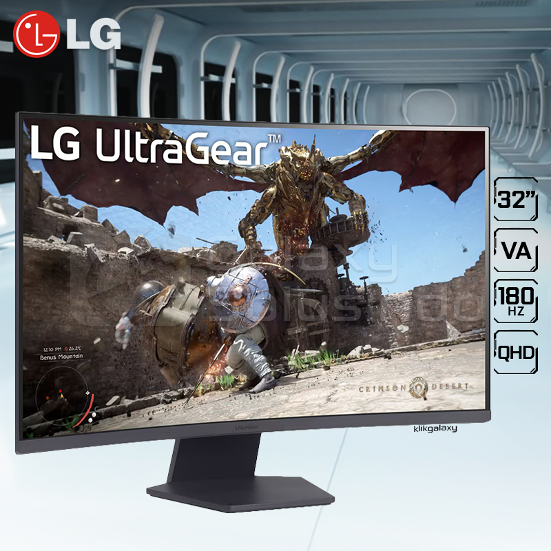 Jual LG 32GS60QC-B UltraGear QHD VA 32 Inch 180Hz 1ms FreeSync Curved ...