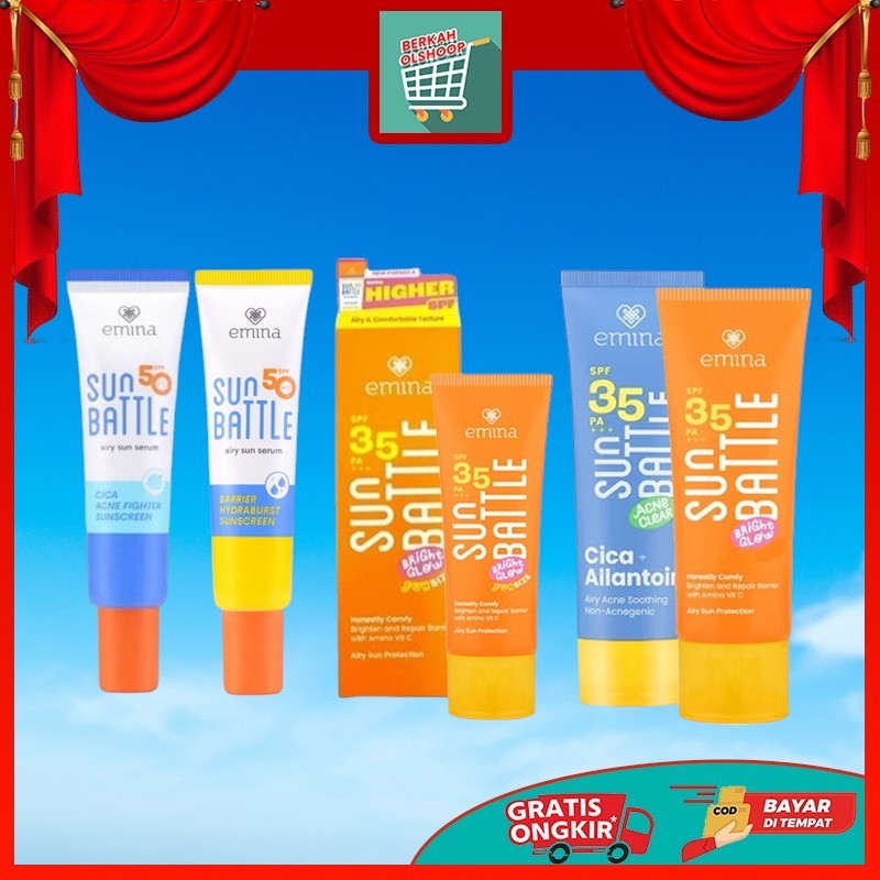 Jual EMINA SUN BATTLE SPF 35 | SPF 50 PA+++ 20ML - 50ML SUNSCREEN WAJAH ...