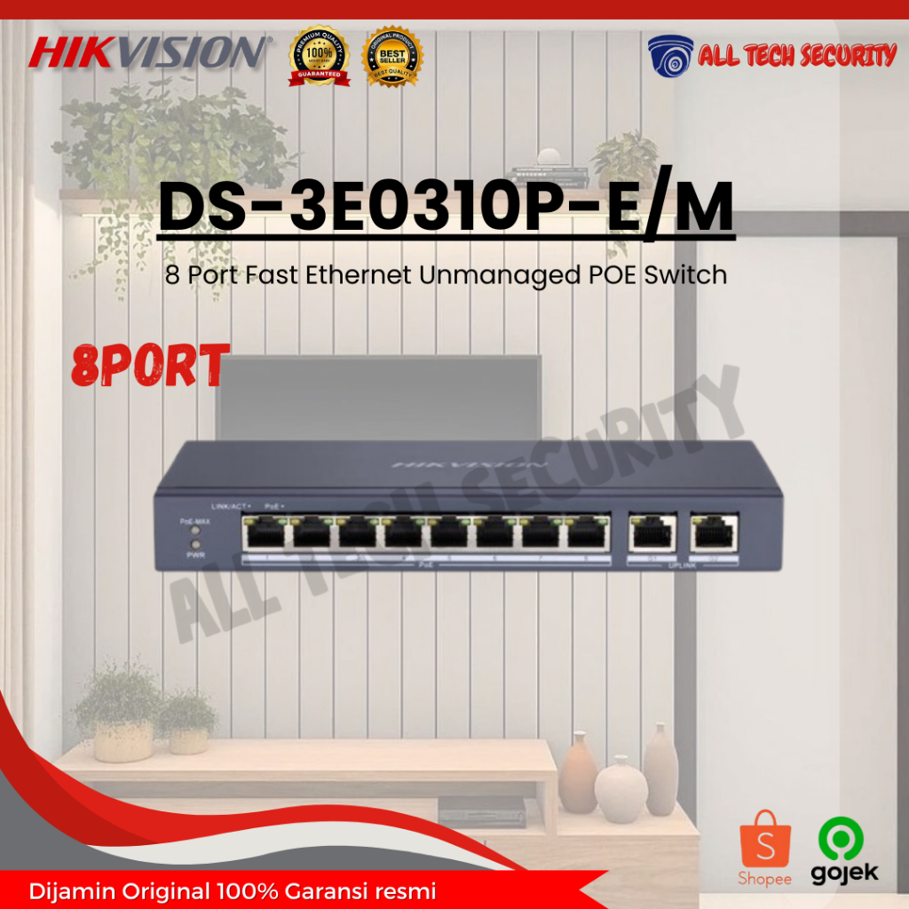 Jual HIKVISION DS-3E0310P-E/M 8 Port Fast Ethernet Unmanaged POE Switch ...