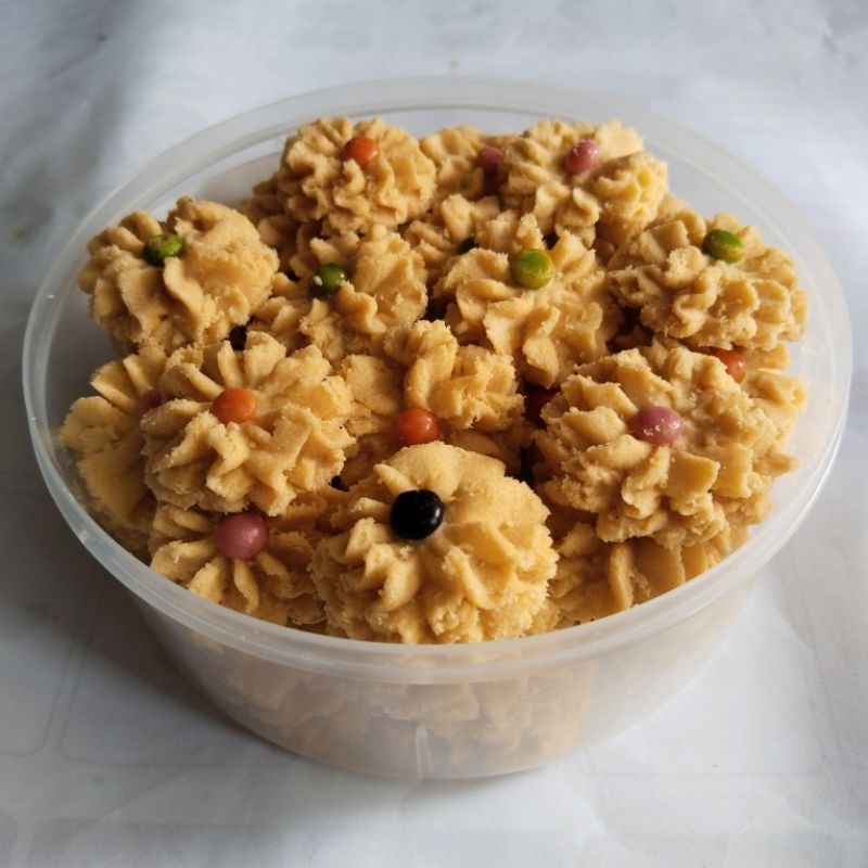 Jual Kue Semprit Mawar Renyah Enak Lebaran Hari Raya Ekonomis Cookies ...
