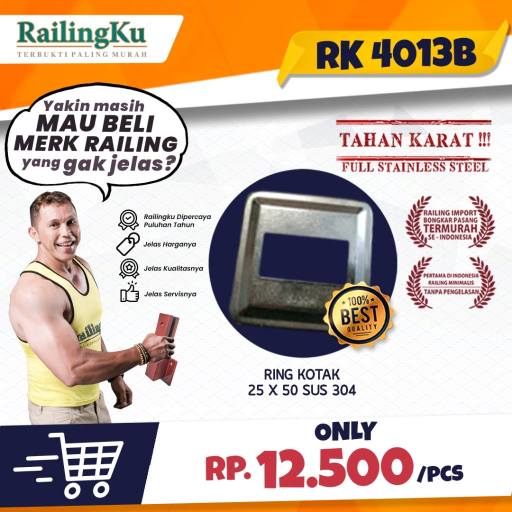 Jual Railingku Aksesoris Handrailing Ring Tembok Pipa Gold RK 4013B ...