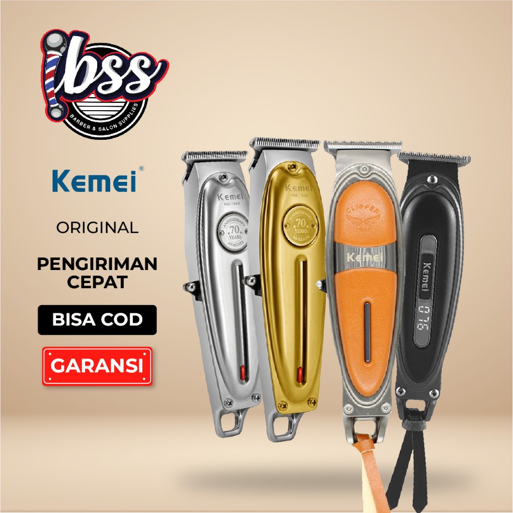 Jual KEMEI Trimmer KM 1949 Silver & Gold / KEMEI KM 1946 / KEMEI KM 1945 body full metal trimmer ...