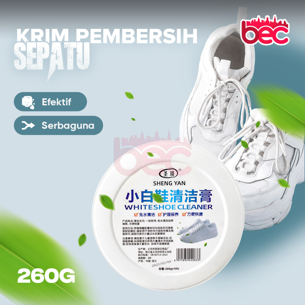 Jual Krim Pembersih Sepatu + Spons / Krim Pemutih Sepatu / White Shoe Cleaner 120g & 260g ...