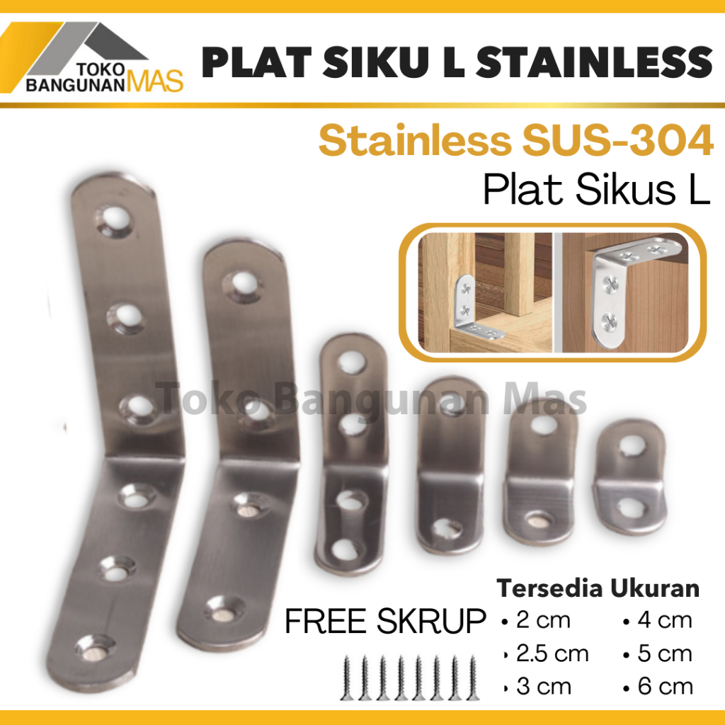 Jual Plat Siku L Rak STAINLESS SUS-304 Plat Siku L Bracket Siku ...