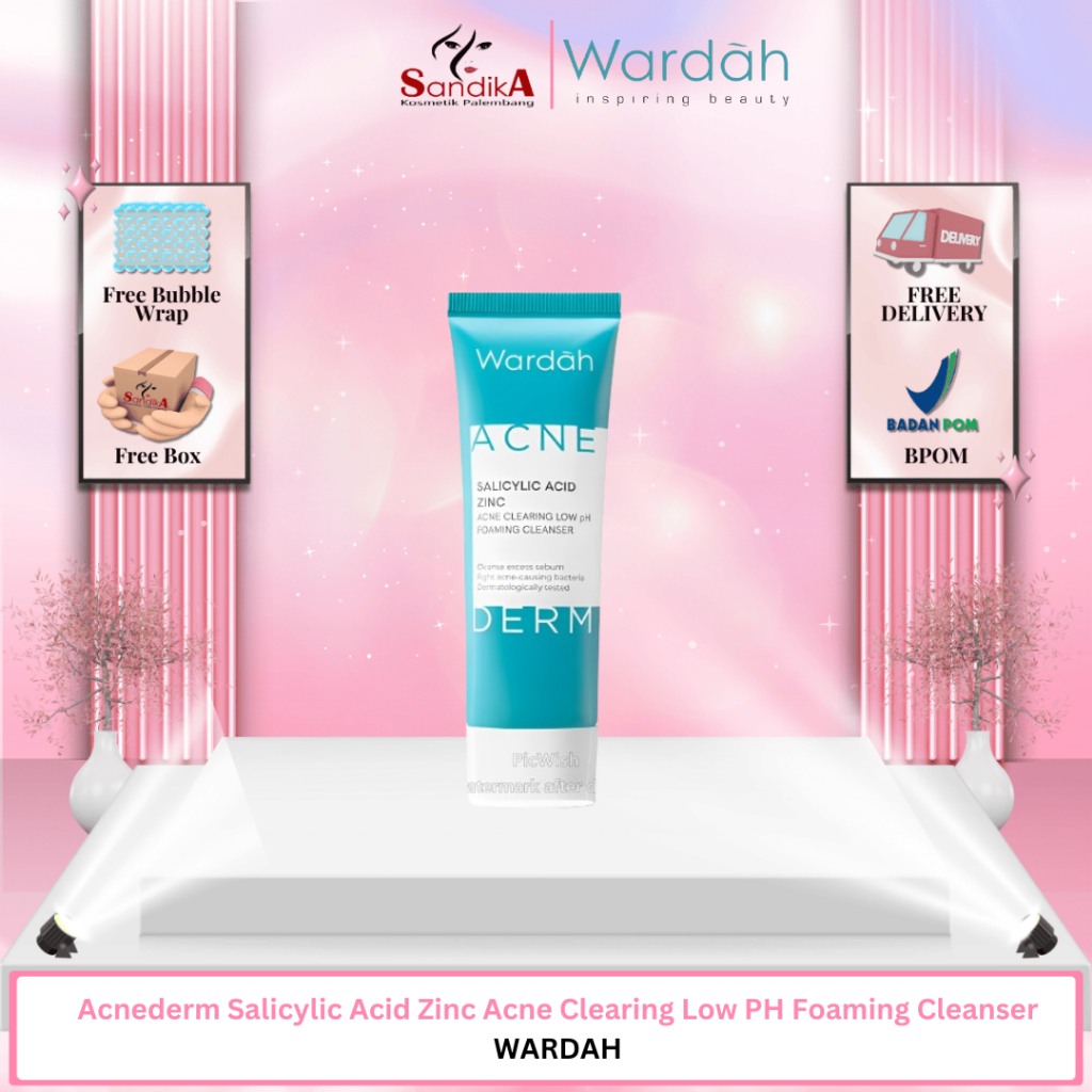 Jual Wardah Acnederm Salicylic Acid Zinc Acne Clearing Low pH Foaming ...