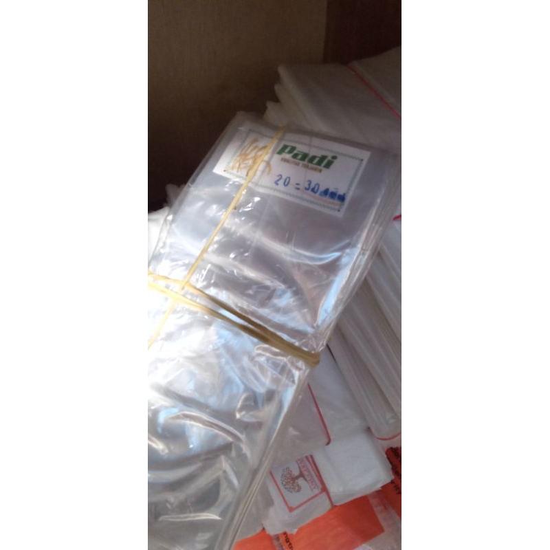 Jual plastik AA bening cap padi ukuran 20x30 / 2 kg (5 jepit) | Shopee ...