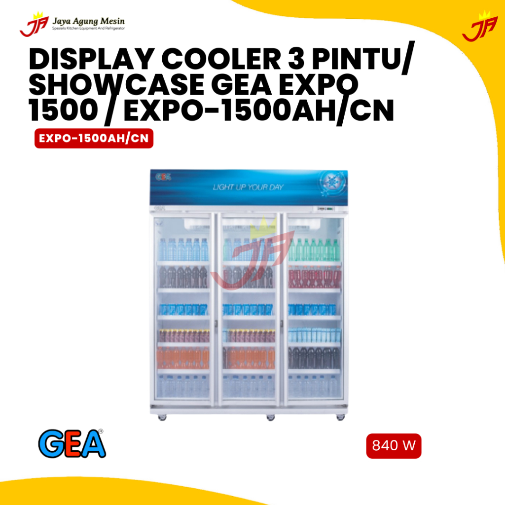 Jual GEA DISPLAY COOLER EXPO-1500AH/CN /Showcase Minuman 3 Pintu 1500 ...