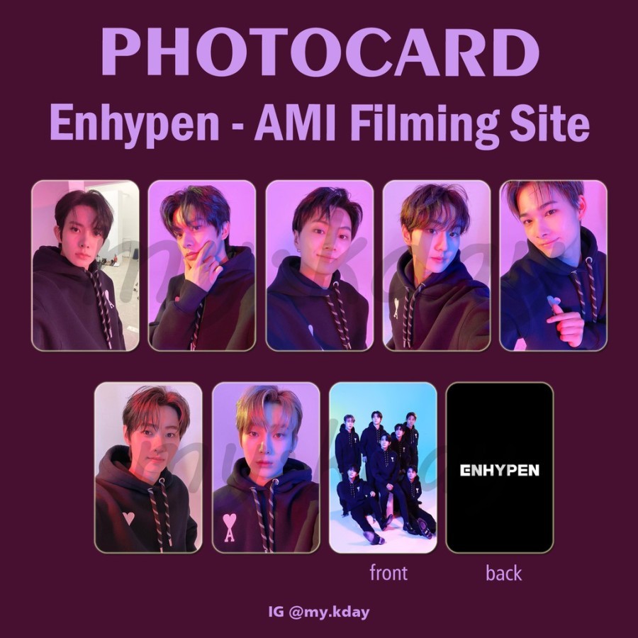 Jual PC-0638, Unofficial Photocard ENHYPEN AMI Filming Set 2 sisi ...
