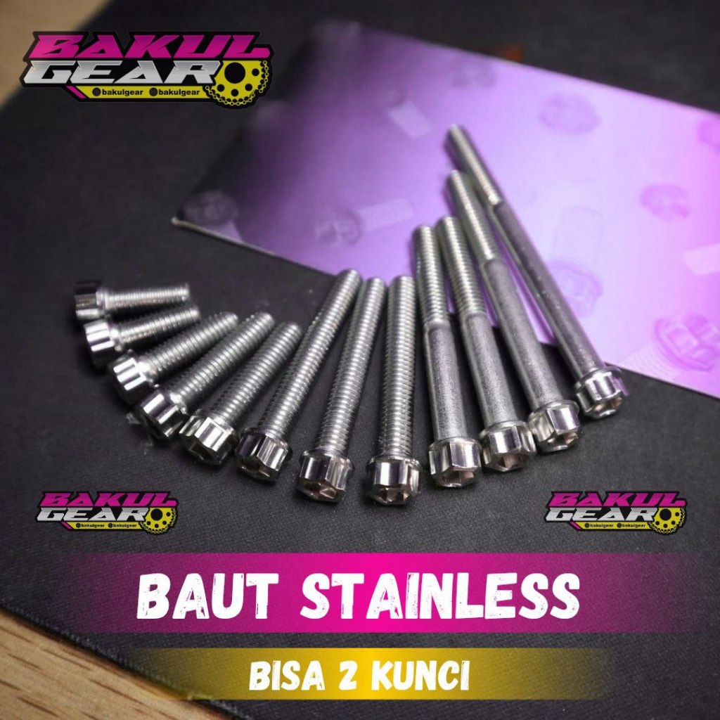 Jual Baut Stainless Drat 10 M6 12 14 M8 M10 2 Kunci Model Probolt | Shopee Indonesia