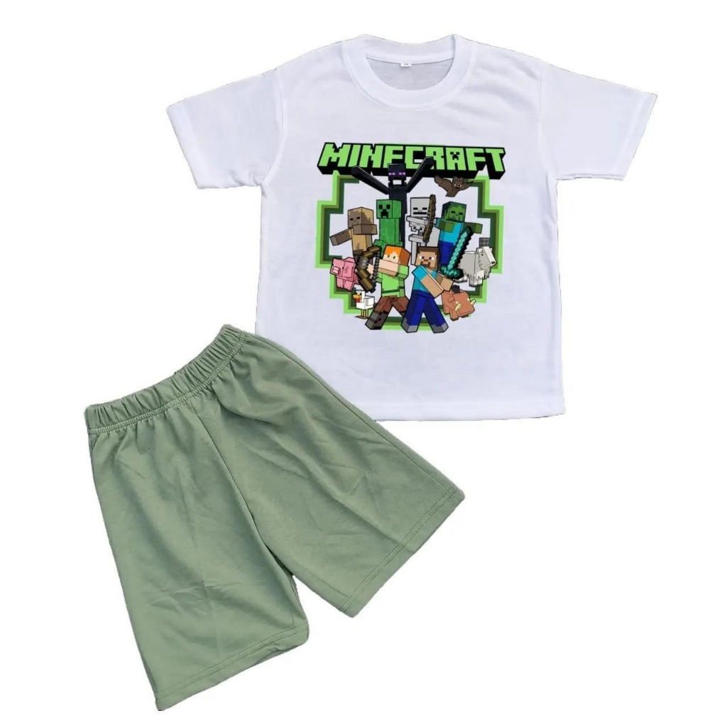 Jual Fasia Setelan Anak Laki-laki set cowok Motif Minecraft Minicraft ...