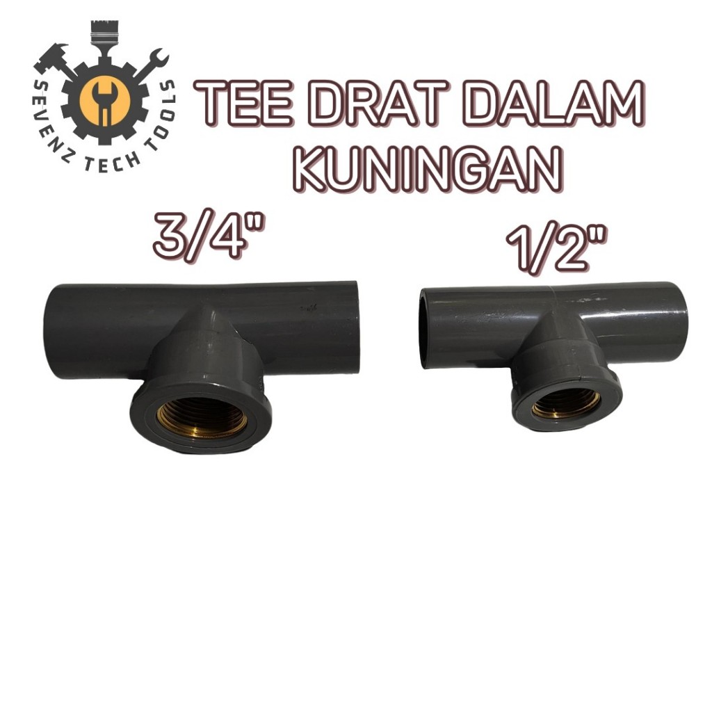 Jual TEE DRAT DALAM KUNINGAN 1/2" 3/4" RUSH BAGUS SAMBUNGAN PIPA TEE DRAT KUNINGAN 1/2 3/4 INCH ...